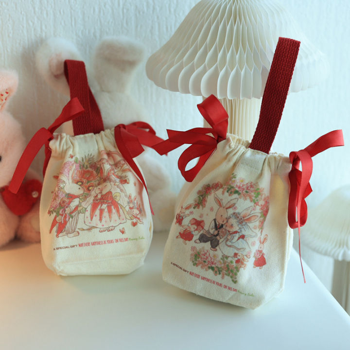 Jellycat Bunny Rabbit Wedding Candy Bag Gift Canvas Bag Candy Box Candy ...