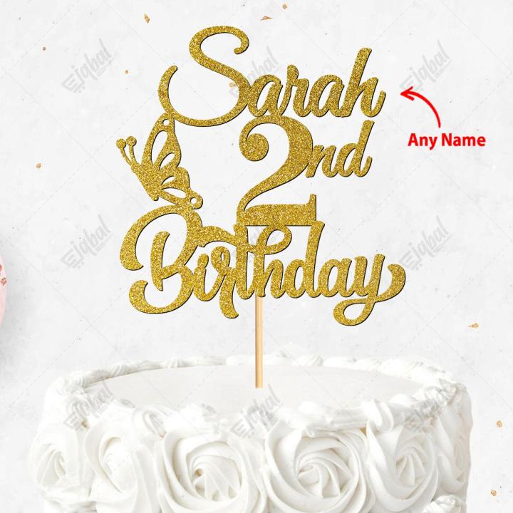 Customized 2nd Birthday Cake Topper For Party Celebration, Kids ...