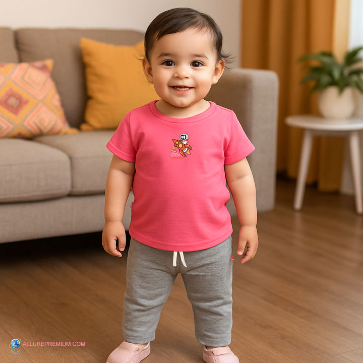 Allurepremium D-Pink Astro Tee Trouser Grey | Daraz.pk