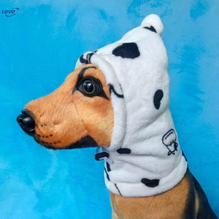 Dog Warm Hat Winter Pet Hat Costume Ears Hoodie Drawstring Earmuffs ...