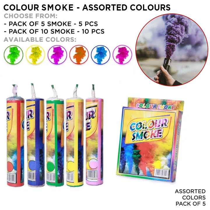 Color Smokee-Bombb Stick Dispenser Hand Held Air Party Smokes Assorted ...