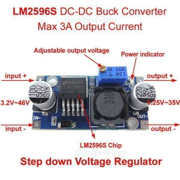 LM2596 3A DC To Dc Adjustable Buck Converter Step Down Module Power ...