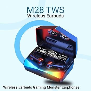 M28 TWS Gaming Wireless Earbuds Type-c LED Display Stereo Low Latency ...