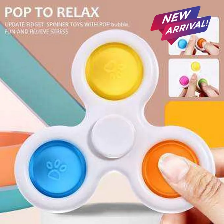 Pop It Fidget Spinner Sensory Simple Dimple Toy Relieve Stress | Daraz.pk