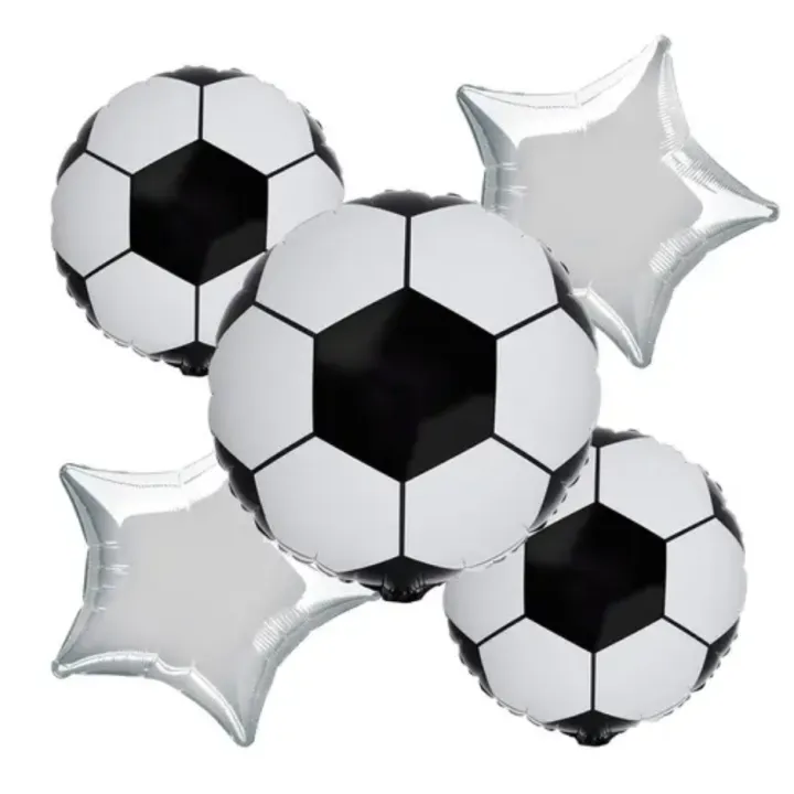 Foot Ball 5 pcs Foil Balloon Set | For | Foot Ball Theme Party Decor ...