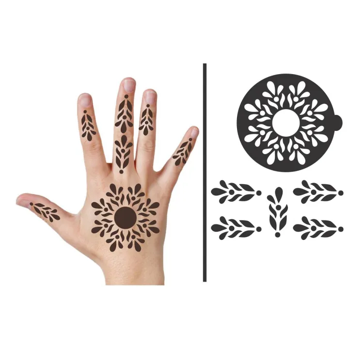 Henna Stencil and Mahanadi Design sicker/ Burhan stencils, Mehandi ...