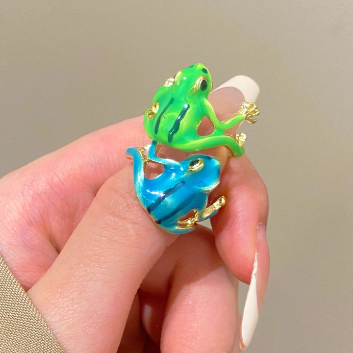 18K Qingwen Cross-Border Tree Frog Green Funny Frog Ring Female Special ...