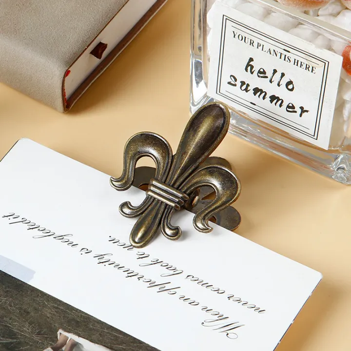 RHS Online 1PCS Vintage Iris Clip INS Metal Binder Clip Book Paper Clip ...
