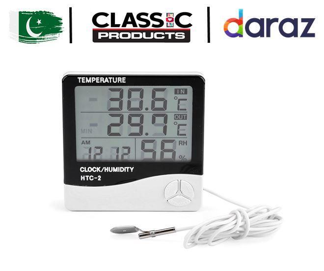 Digital Room Temperature and Humidity Meter HTC-2 In / Out Thermometer ...