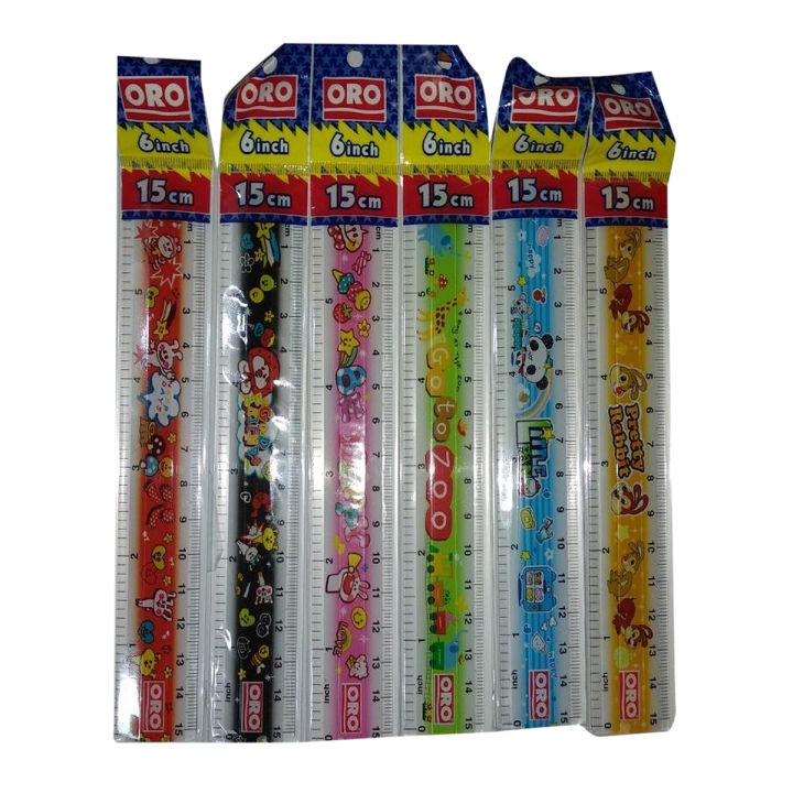 6 Inch Plastic Ruler (Cartoon Scale) Art # 121 (6 Pcs) | Daraz.pk