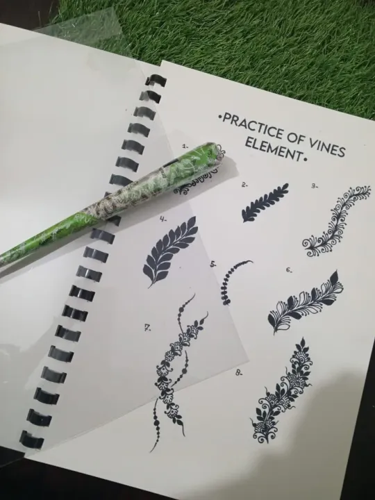1 Reusable Mehandi Practice Book + 1 FREE Practice Cone Mehndi + 1 FREE ...