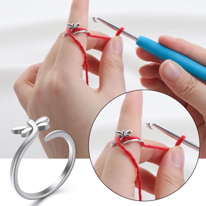 Finger Wear Crafts Sewing Accessories Dragonfly Jewelry Ring Yarn ...