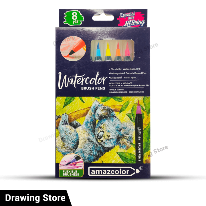 Amazcolor Watercolor Brush Pen Marker For Lettering And Calligraphy 8 ...