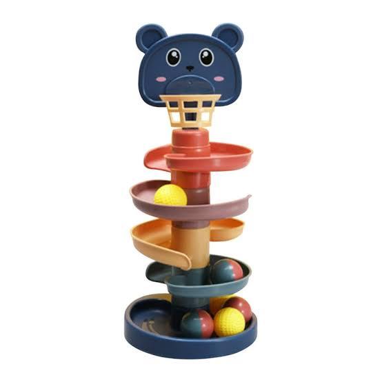Cartoon roll ball toy-Cute Plastic Cement Rolling Ball Pile Tower Multi ...