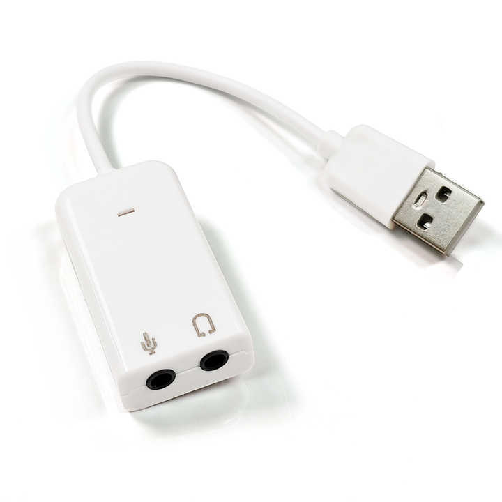 USB Sound Adapter 7.1 Channel USB External Sound Card Audio Adapter with Mic – White | Daraz.pk