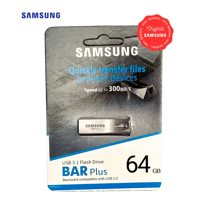 Original SAMSUNG USB 3.1 Flash Drive BAR Plus 64GB (Up to 300MB/s ...