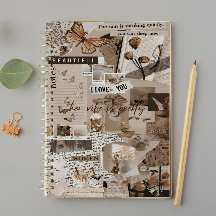 Aesthetic -A4 Spiral Notebook with Plastic Sheet | Daraz.pk