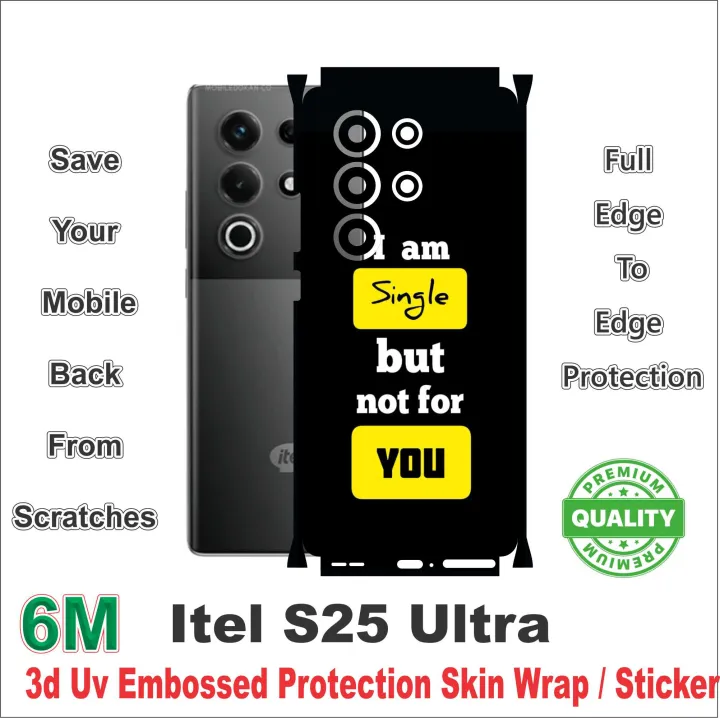 ITEL S25 ULTRA 6M 3D UV EMBOSSED PRINTED FULL BACK 360 PROTECTION SKIN ...