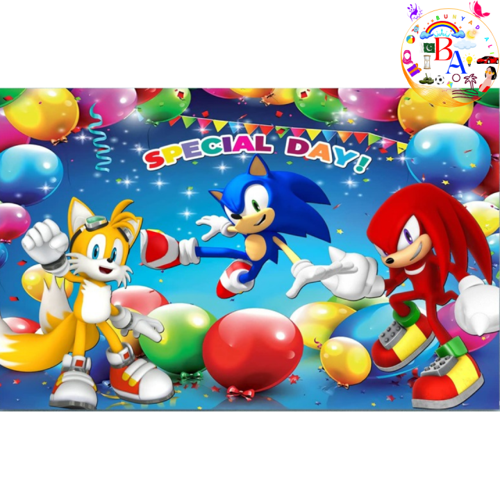 Sonic Fancy Backdrop Sonic Theme Fancy Panaflex Sonic Birthday Party ...
