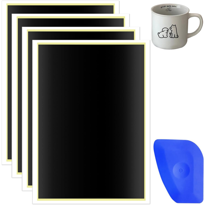 (GGBR)-4PCS Laser Engraving Marking Paper Black Marking Paper with ...