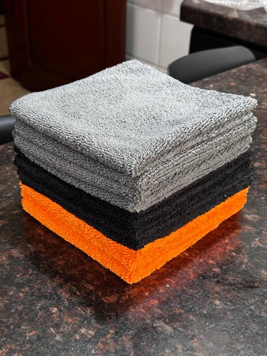 TOP QUALITY MICROFIBER CLOTH (PACK OF 9) - SIZE 30CM X 30CM (orange ...