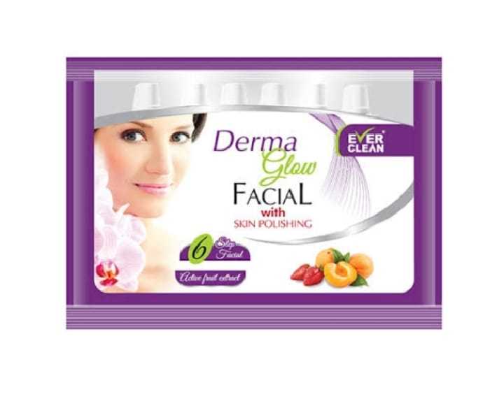 Derma Glow Facial Sachet Kit with Skin Polish 6 Step Brightening & Deep ...