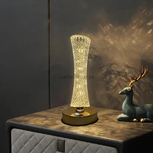 Modern LED Crystal Table Lamp with Rechargeable Battery | Lume Decor ...