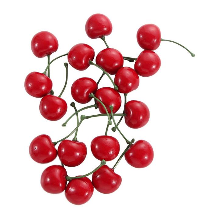 Foam Fruit Ornament Food Crafts Mini Artificial Cherries Red Cherries ...