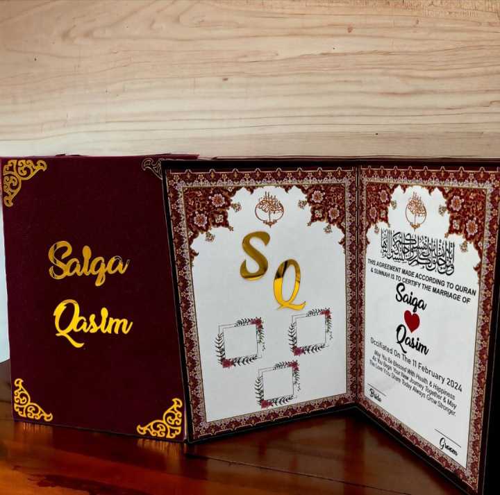 Customized Nikkah Booklet. Nikah Book. Personalized Nikah Booklet ...
