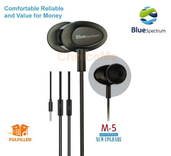 M5 Blue Spectrum Stereo Sound Handsfree with Mic for All Mobiles | Daraz.pk