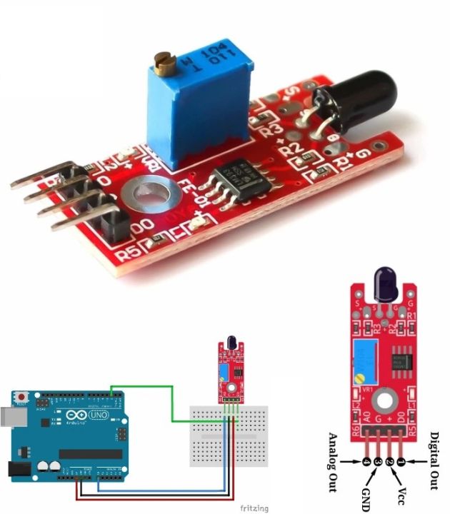 Flame sensor Module KY-026 infrared Arduino fire sensor | Daraz.pk
