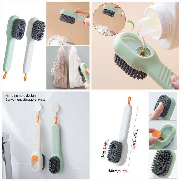 Liquid Brush, Liquid Adding Soft Fur Cleaning Brush, Long Handle ...