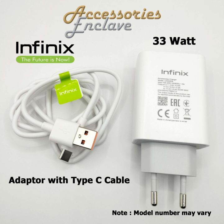 Infinix 33 Watt Charger (Adaptor + Type C Cable) 100% Genuine - Infinix ...