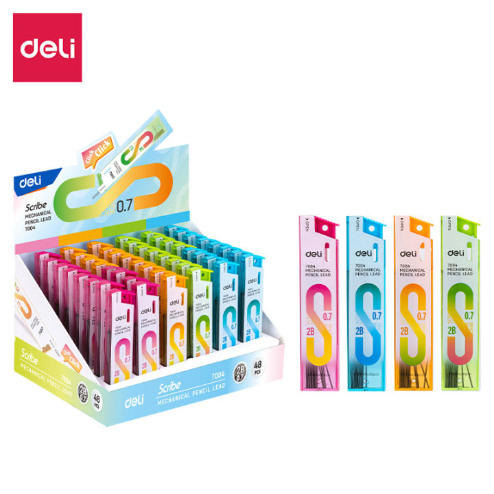 Deli - E7004-Mechanical Pencil Leads (60mmX20PCS)-2B-0.7mm | Daraz.pk