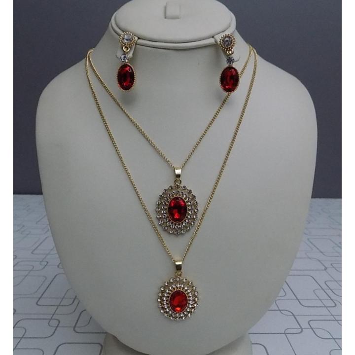 Beautiful Oval Shape Jewelry Set For Ladies In 4 Beautiful Colours ...