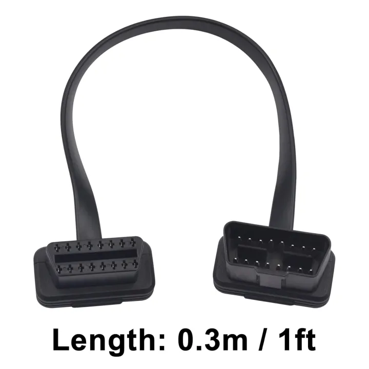 OBD2 Extension Cable 1Ft/30cm, OBD II Male to Female Flat Ribbon ...