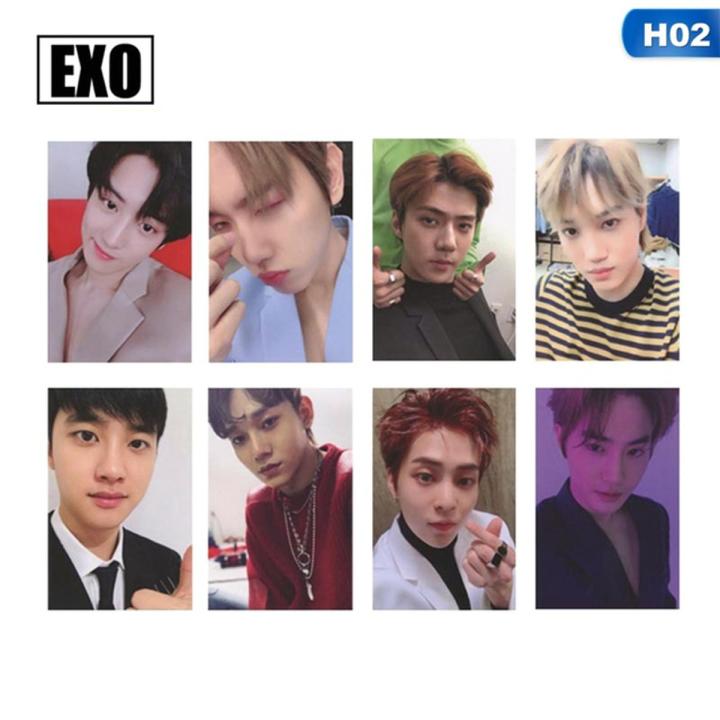 8Pcs/Set EXO Album Self Made Paper Card Photo Card Poster Photocard ...