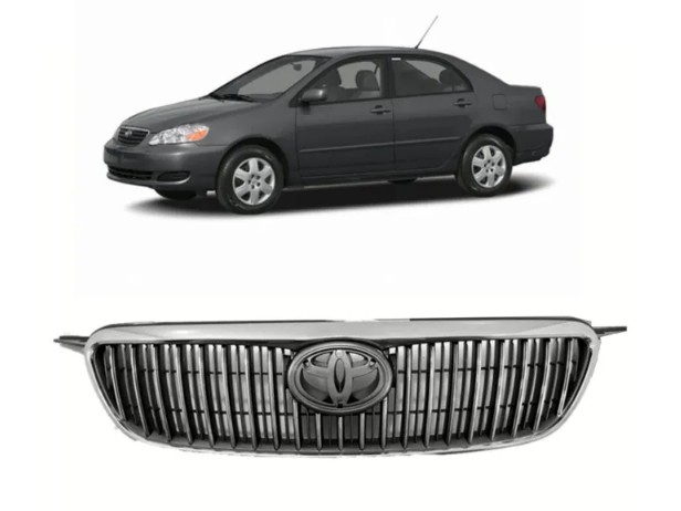 Full Chrome TOYOTA COROLLA Front Grill - For (2002 - 2008) - Chrome ...