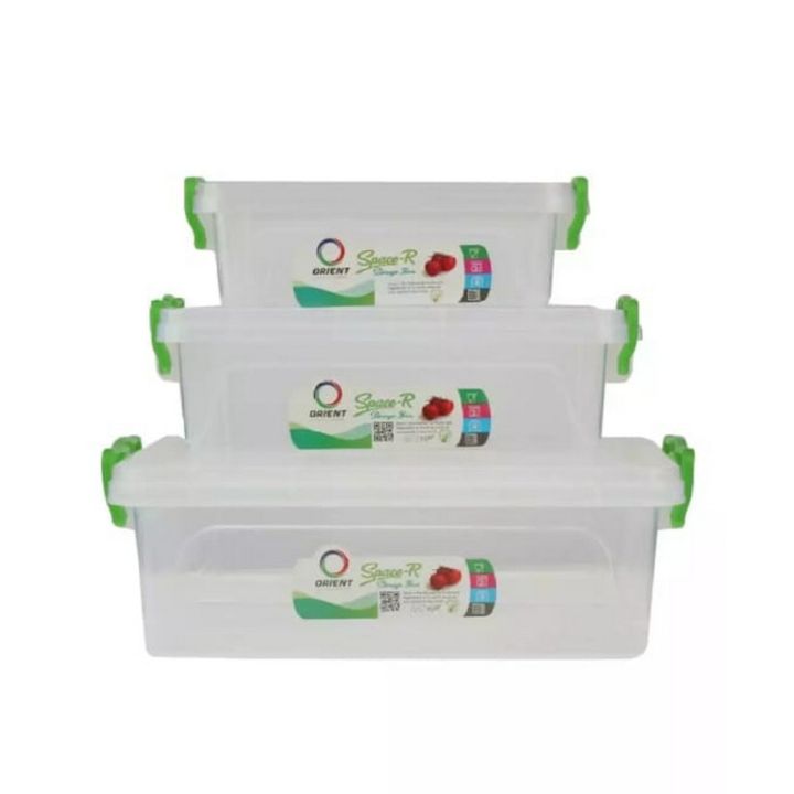 3 Rectangle Food Storage Boxes Set with Air Tight Locking Clips ...