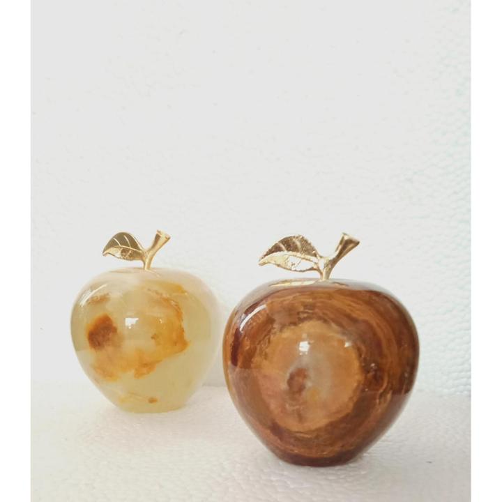 Decorative Marble Apple Shape Onyx Stone For Decoration , large Green ...