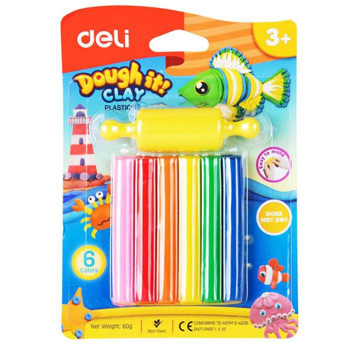 Plasticine / PlayDough 6 colors with Roller ED75011 | Daraz.pk