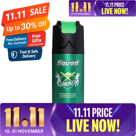 Hemani Live Natural - Squad Deodorant Spray - Cricket 150ml "For Men ...