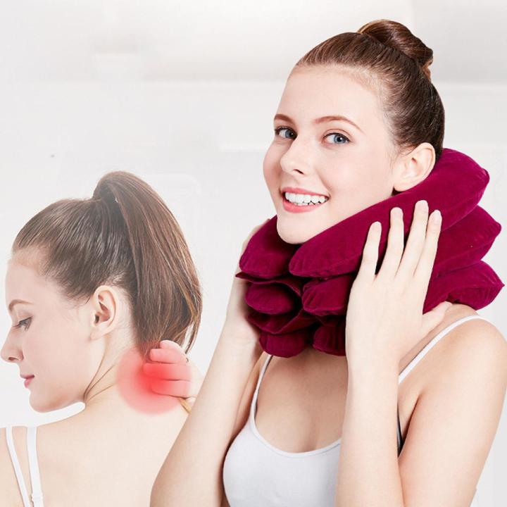 Inflatable Cervical Vertebrae Neck Pillow Traction Pain Release Neck ...