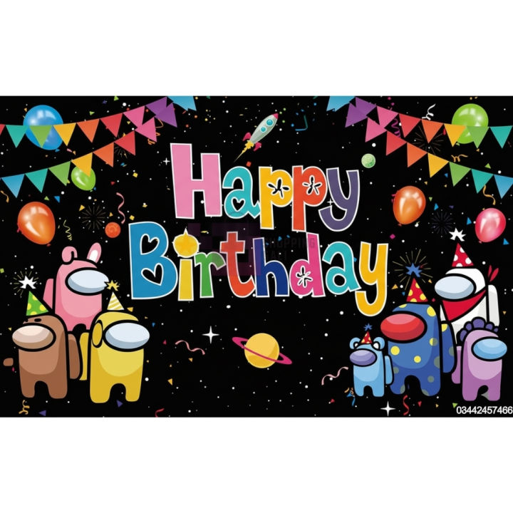 Among Us Banner - 36 Inch By 24 Inch - Birthday Banner - Among Us ...