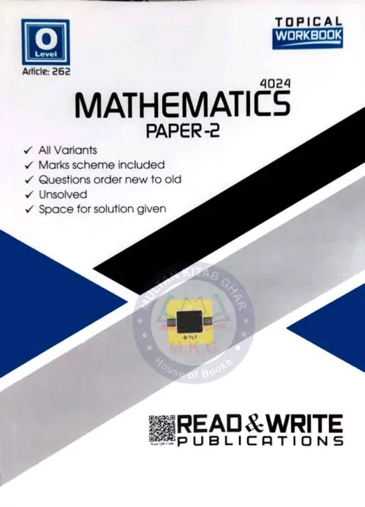 Mathematics 4024 O Level Paper 2 Topical Workbook 262 | Daraz.pk