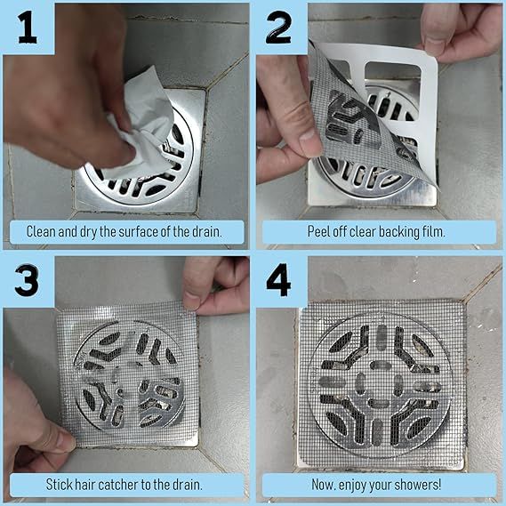 Pack of 10 Disposable Shower Drain Hair Catcher, Floor Drain Mesh ...