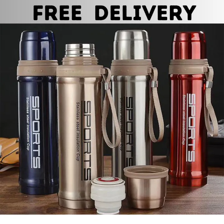 Sport Water Bottle Double Layer Stainless Steel Vacuum Flasks Insulated ...