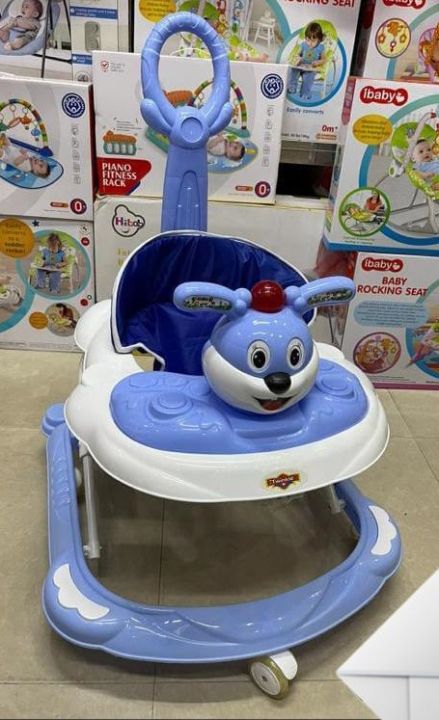 Baby Folding Walker with Musical Teddy Bear Cartoon Light and Sounds ...
