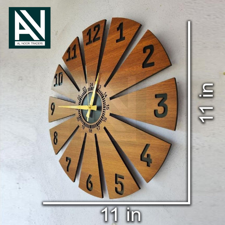 Al Noor Traders Brand Decorative wooden wall clock, modern multi-layer ...