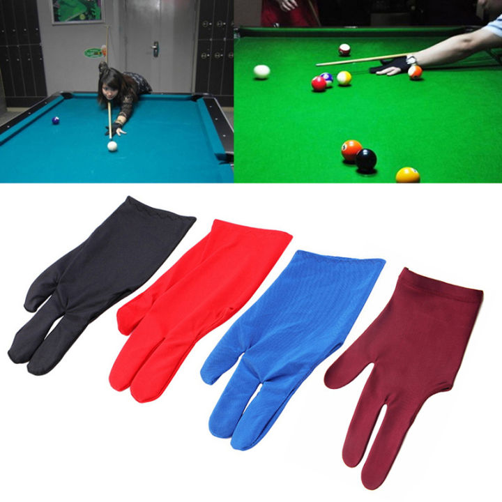 Professional 3 Finger Nylon Billiard Gloves Pool Cue Shooters Snooker ...